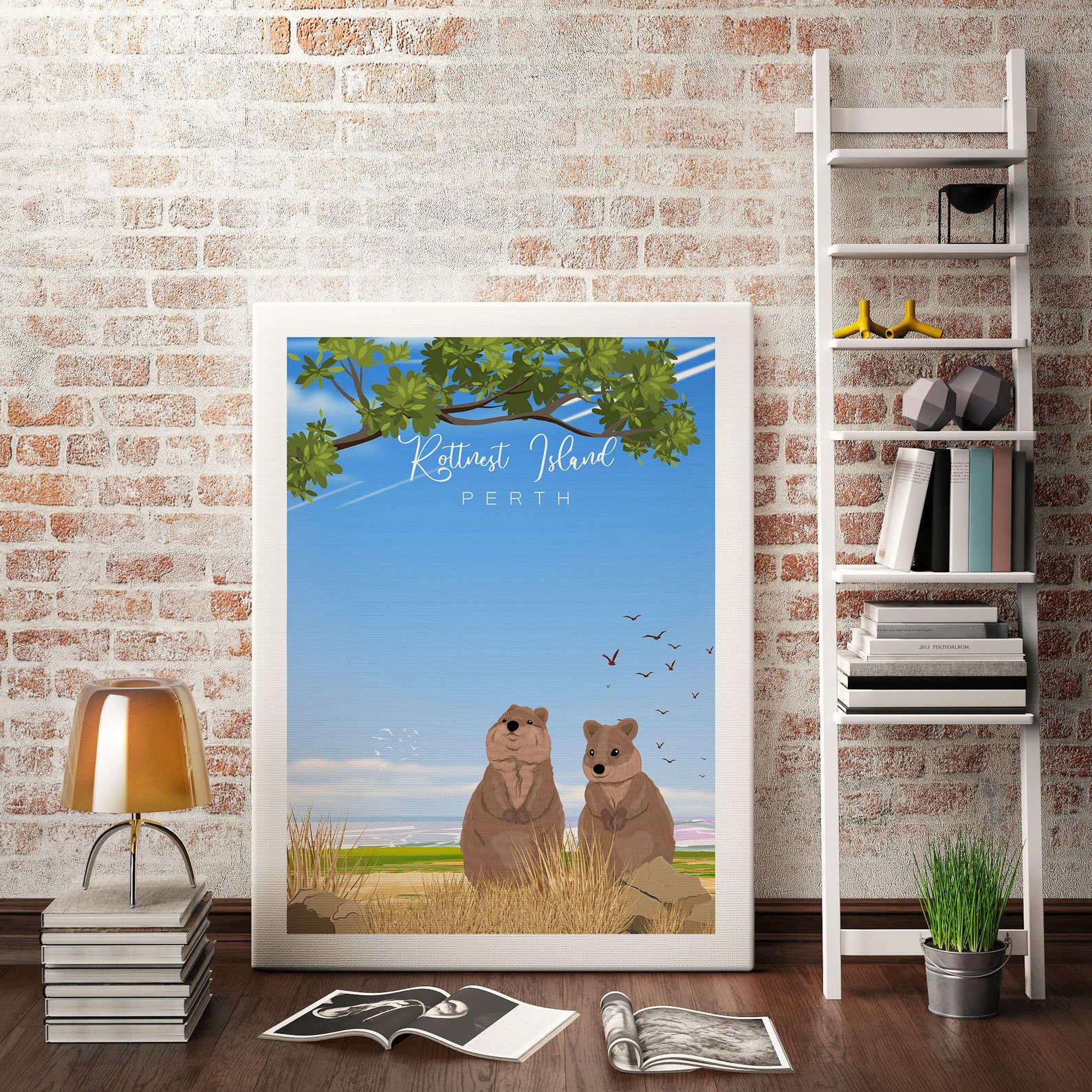 Rottnest Island Poster | Perth Travel Print | Quokka Wall Art - Etsy