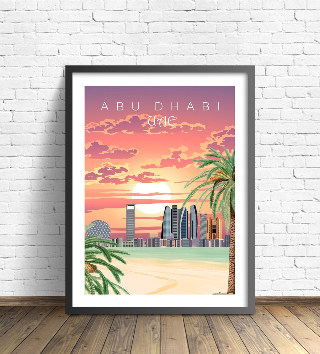 Abu Dhabi Travel Poster , UAE Art Print - Etsy