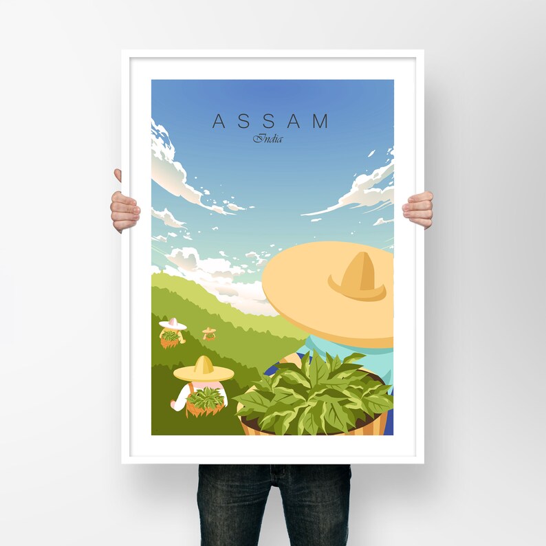 Assam Travel Poster India Print - Etsy