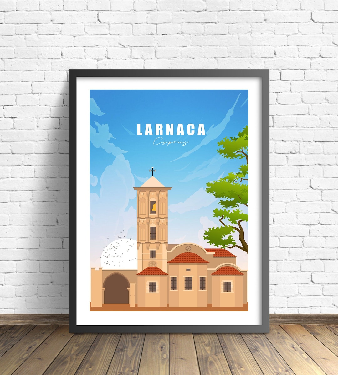 Larnaca Travel Poster , Cyprus Print - Etsy