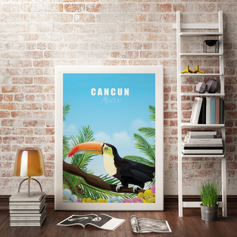 Cancun Print , Mexico Poster , Toucan Art Print - Etsy