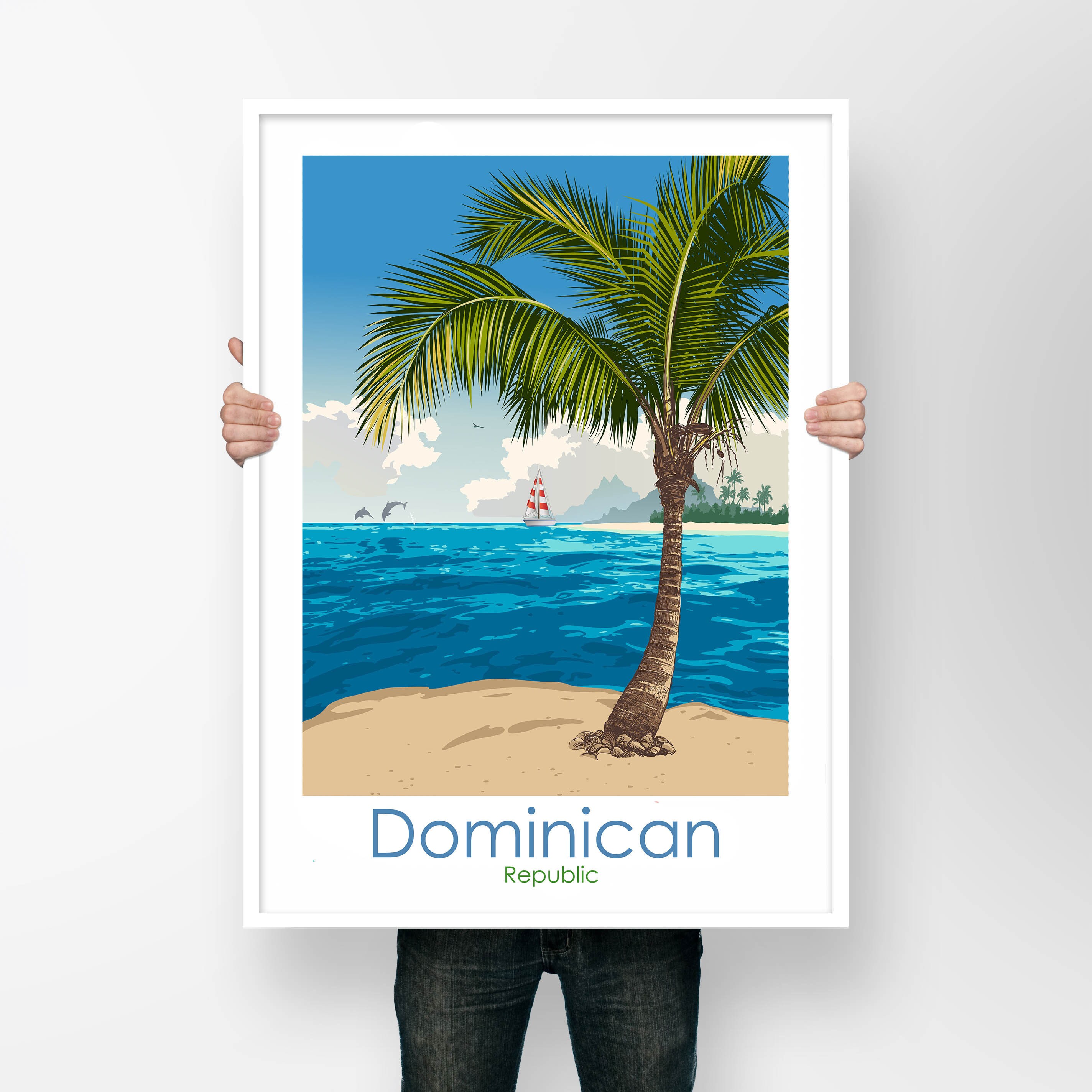 Dominican Republic Travel Poster Caribbean Print - Etsy