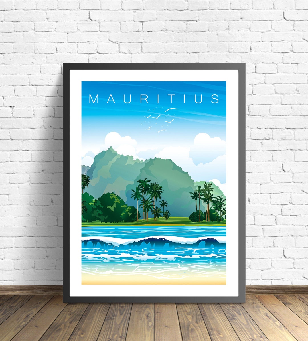 Mauritius Poster | Indian Ocean Print | Travel Poster - Etsy