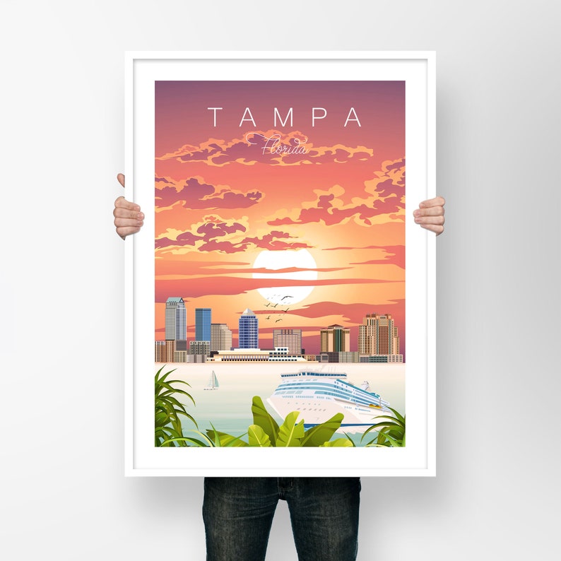 Tampa Travel Poster Florida Print - Etsy