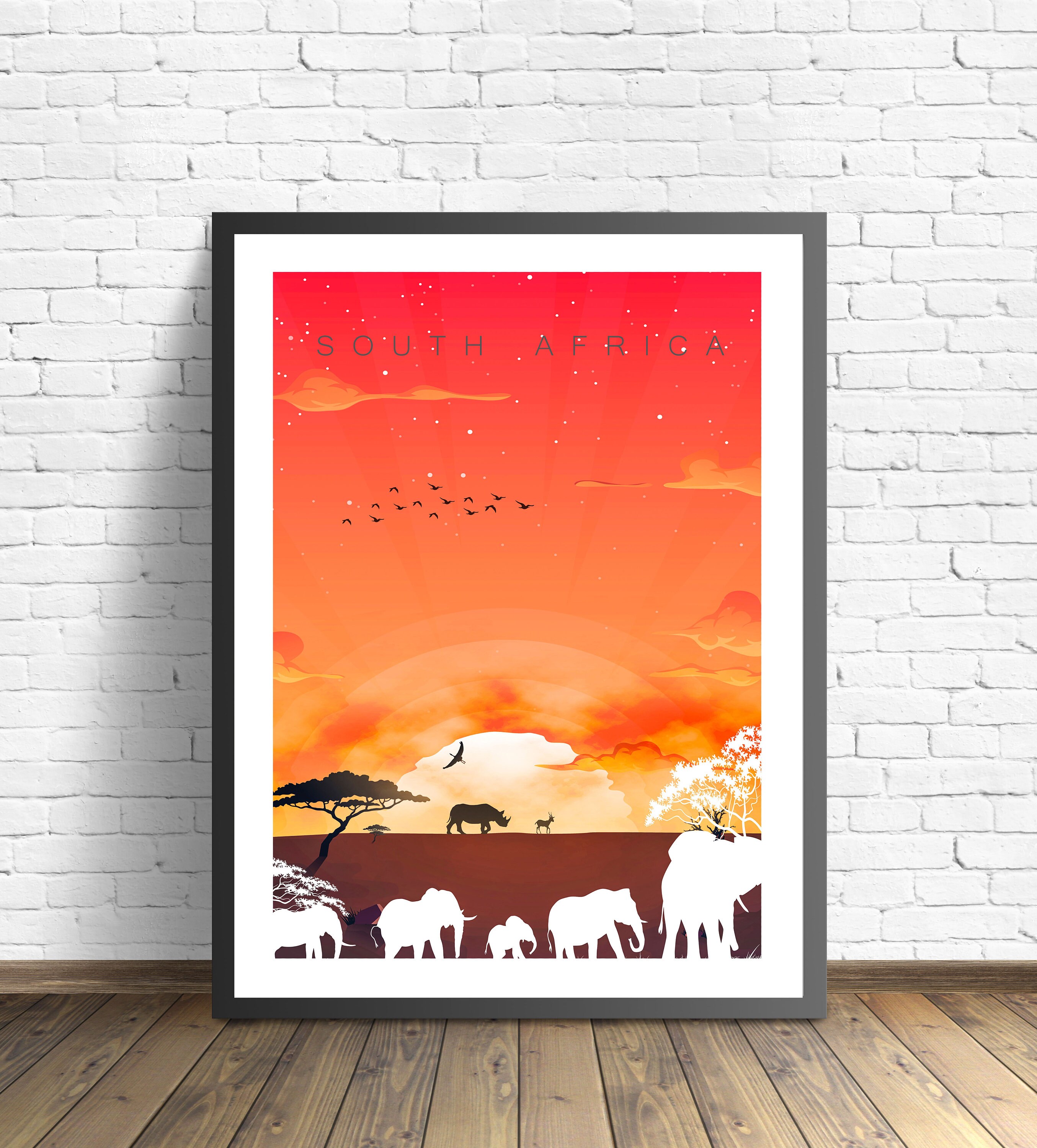South Africa Travel Poster Safari Print - Etsy