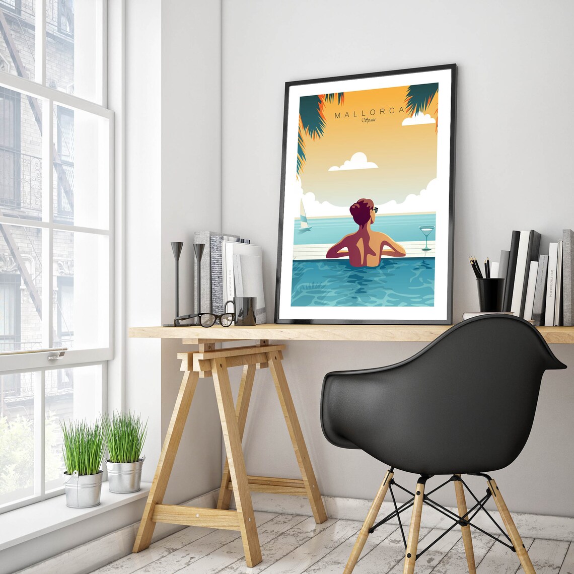 Mallorca Poster Majorca Print Spain Art Print - Etsy