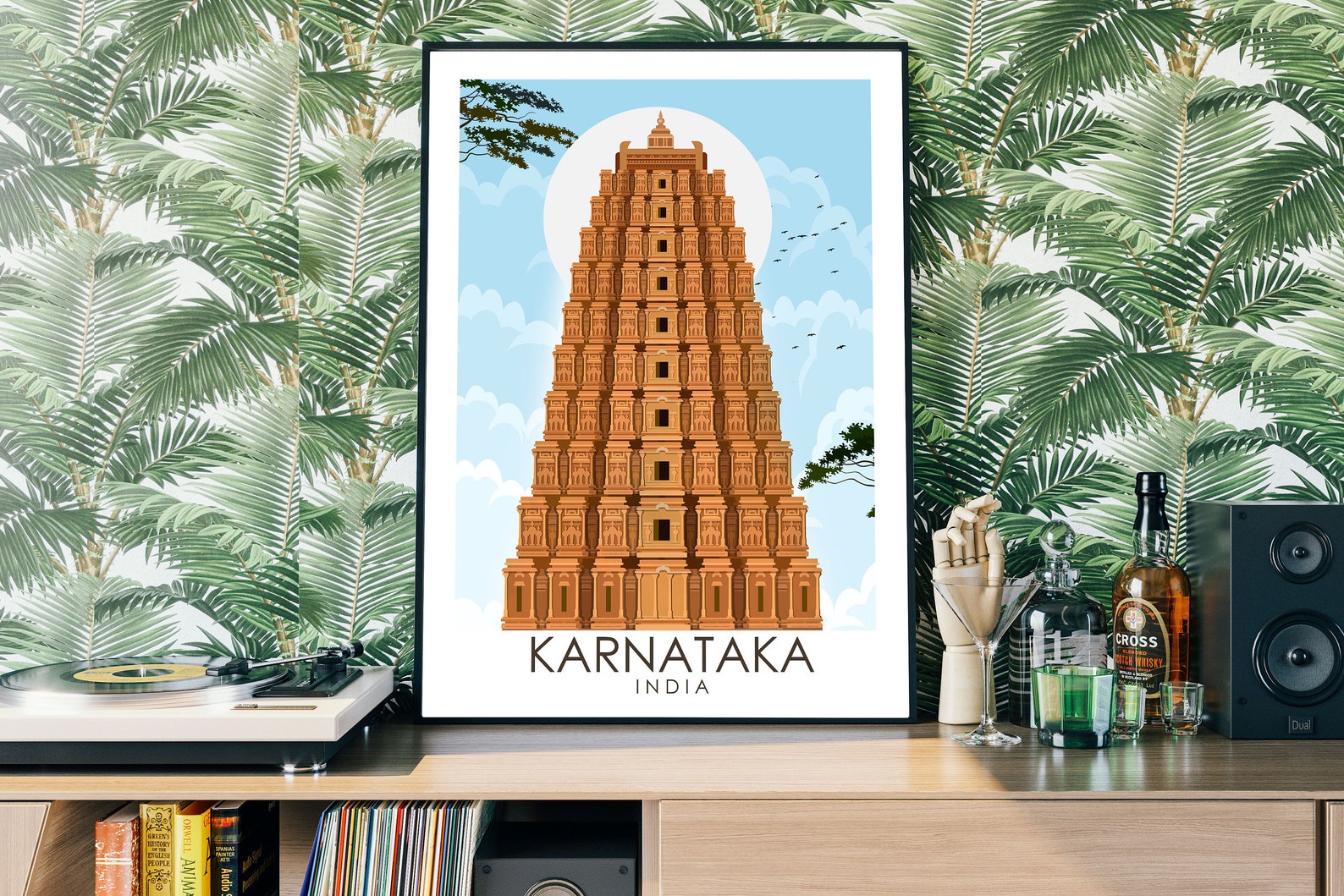 Karnataka Travel Poster | India Print | Hampi - Etsy