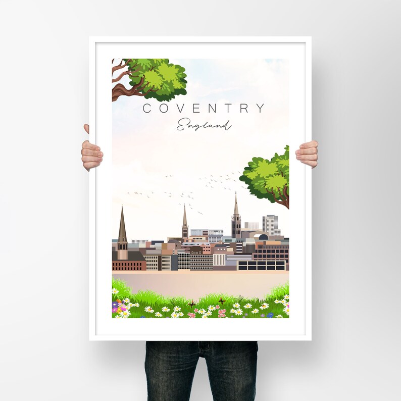 Coventry Travel Poster England Print United Kingdom Art - Etsy