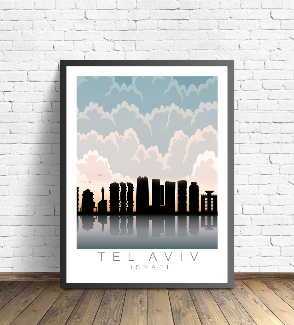 Tel Aviv Print Israel Poster Travel Poster - Etsy