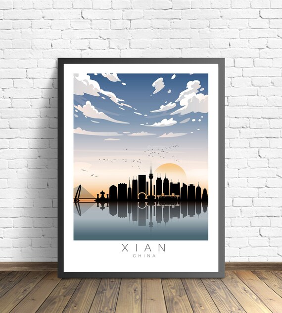 Xian Print China Poster Travel Poster - Etsy