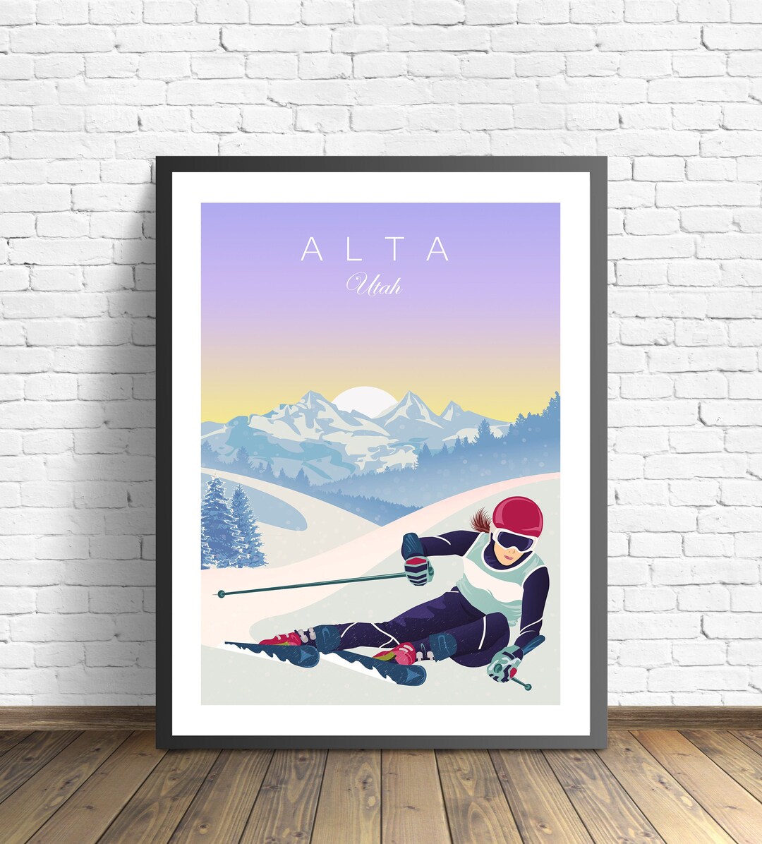 Alta Ski Resort Poster , Utah Travel Print - Etsy