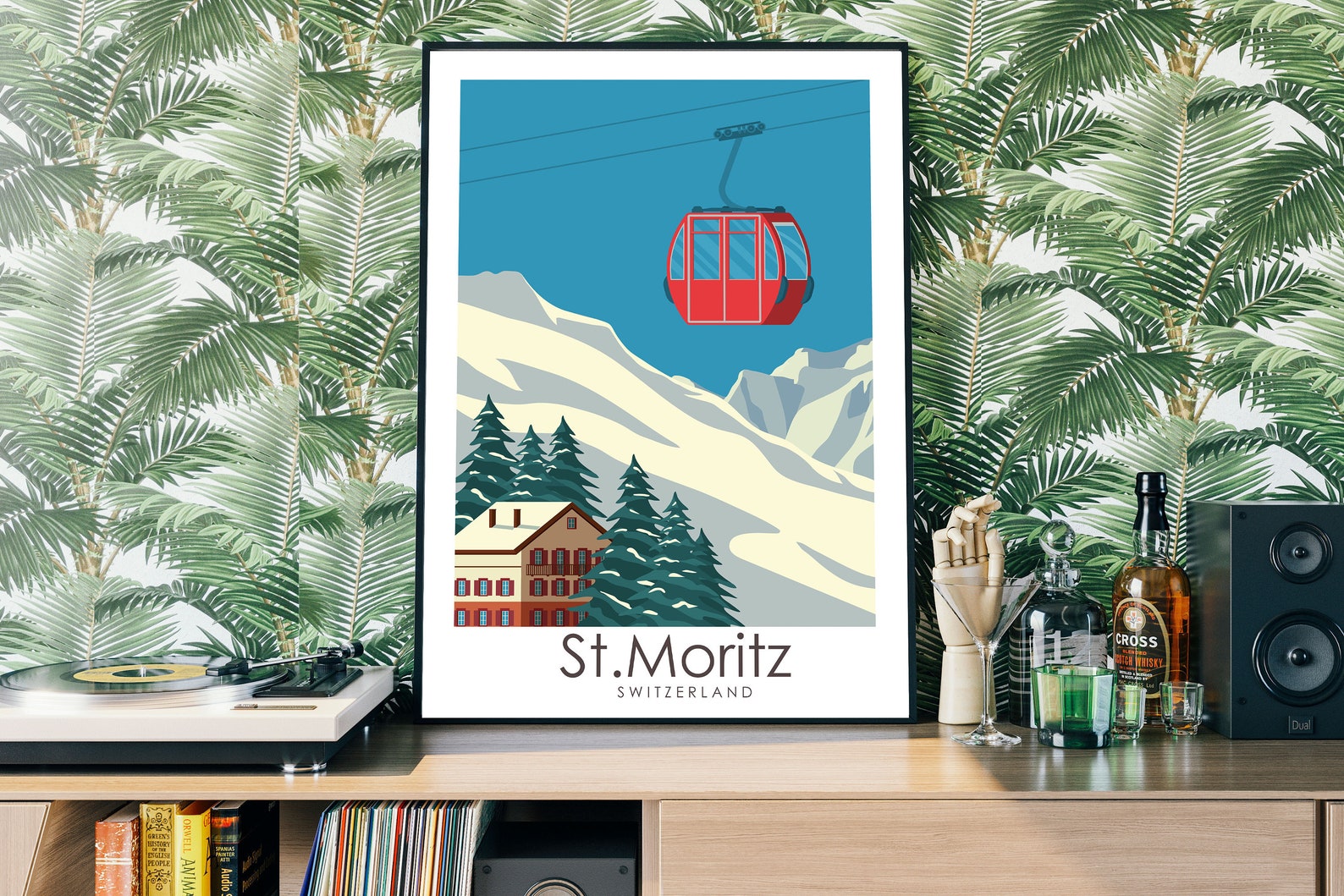 St Moritz Resort Poster , Switzerland Print Ski Poster - Etsy