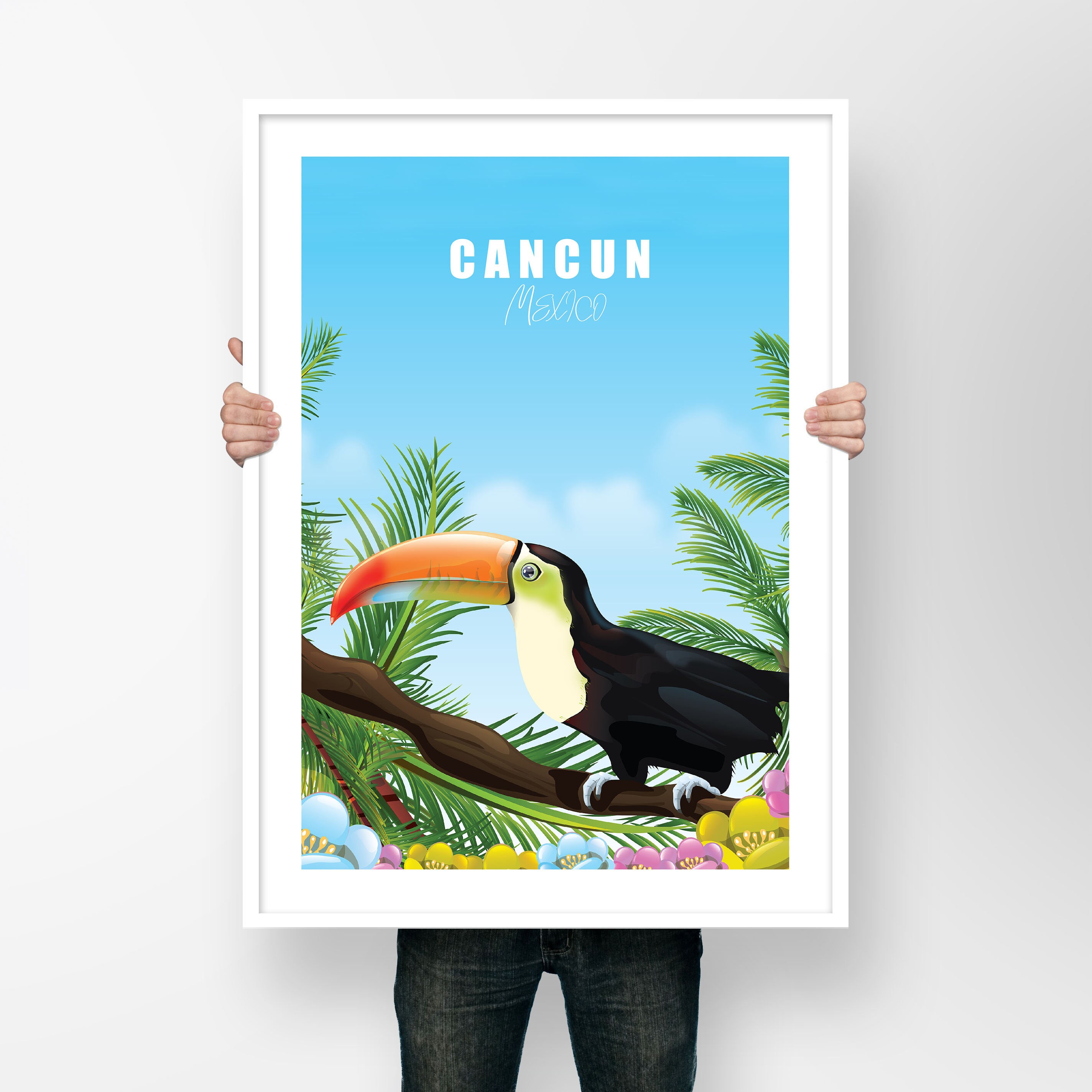 Cancun Print , Mexico Poster , Toucan Art Print - Etsy