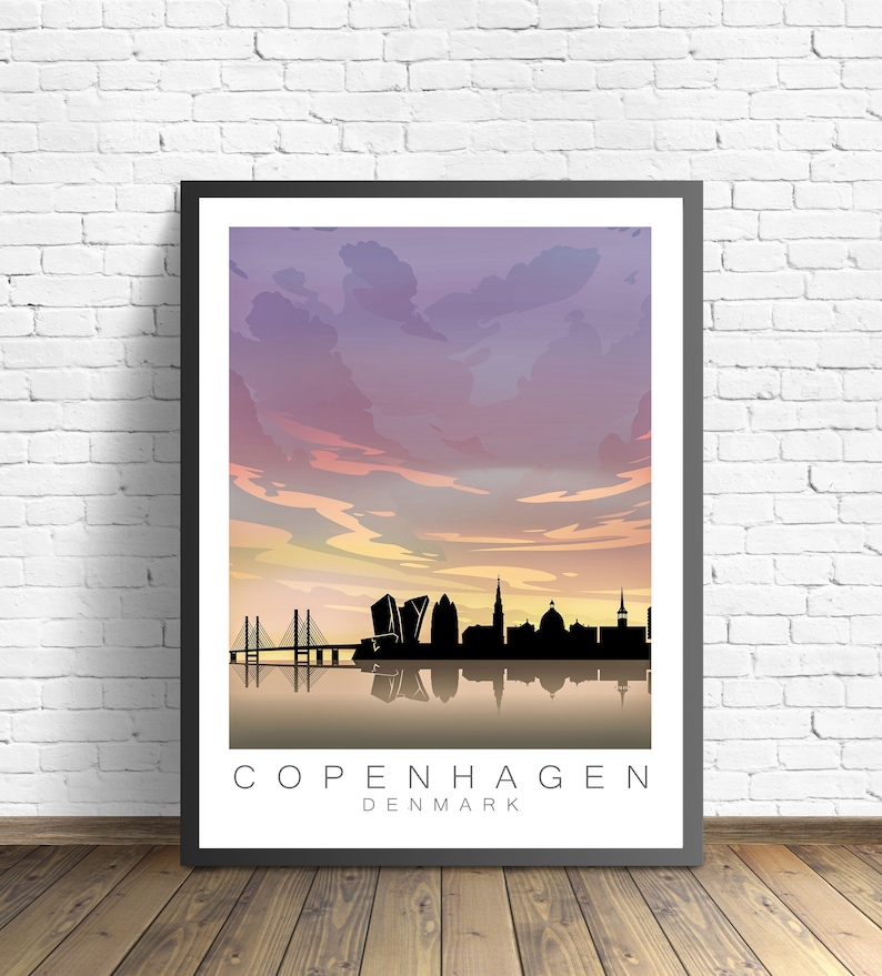Copenhagen Travel Poster Denmark Print - Etsy