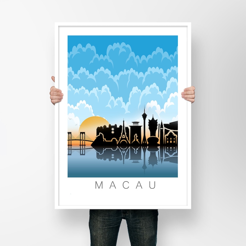 Macau Skyline Print Macau Poster - Etsy