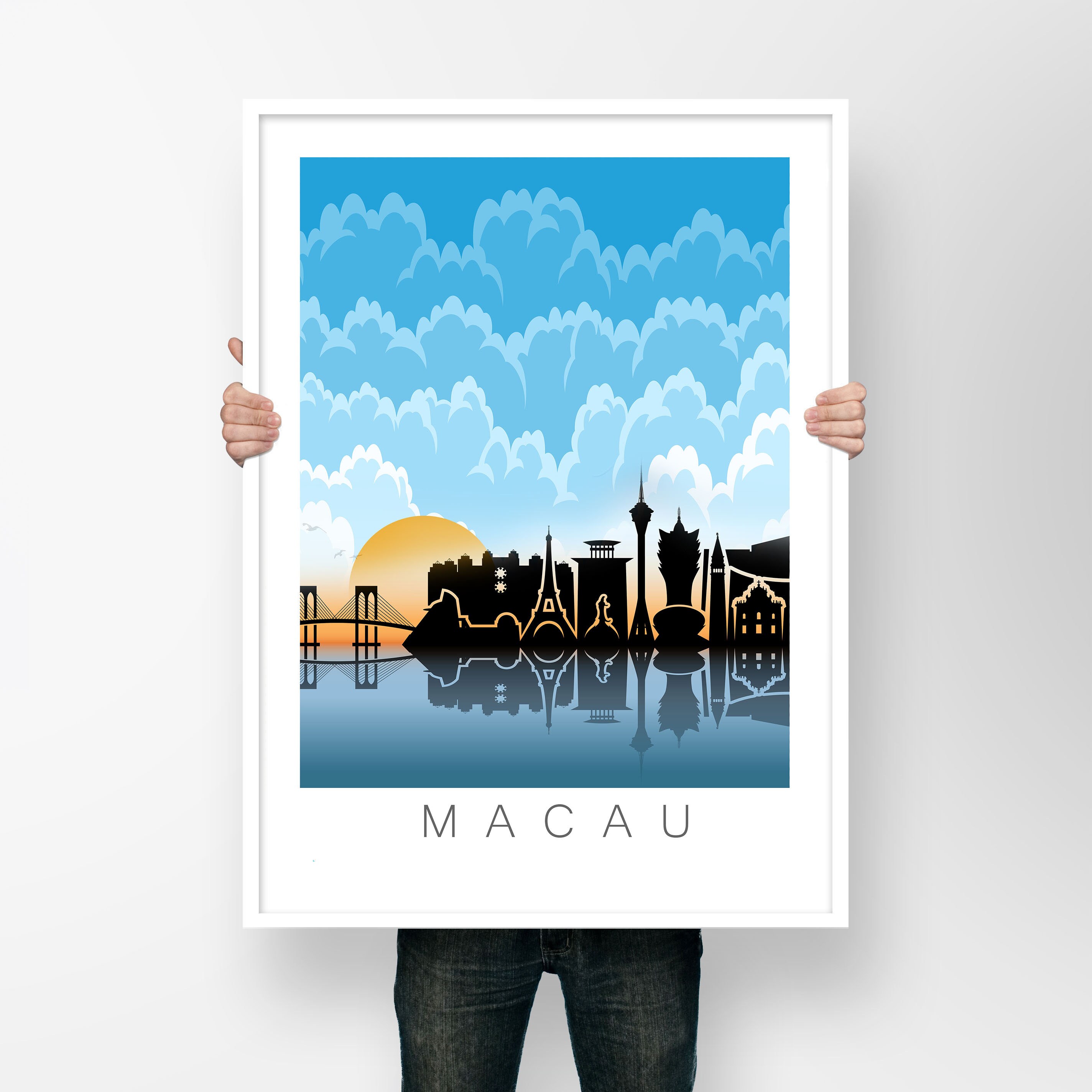 Macau Skyline Print , Macau Poster - Etsy