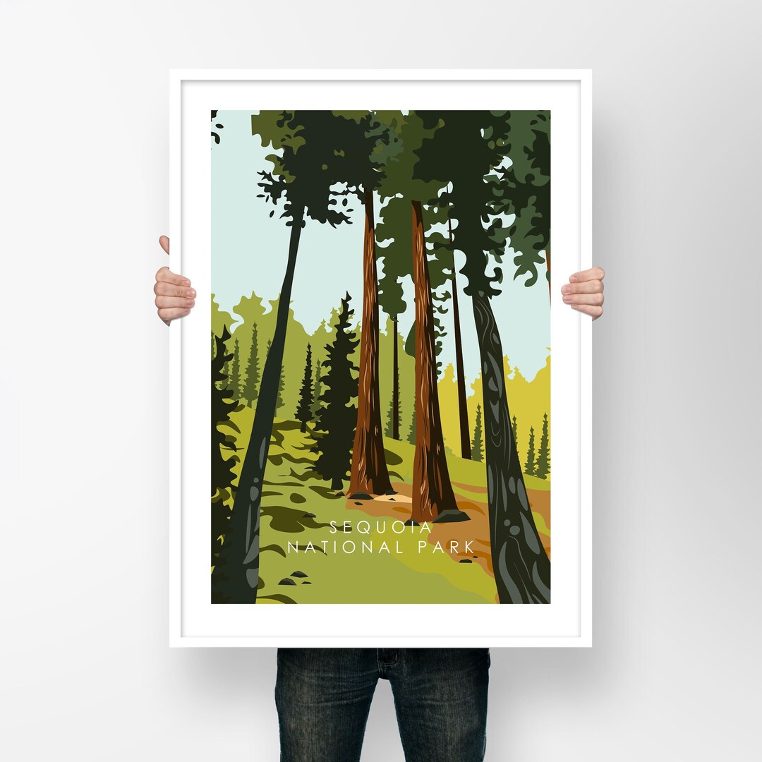 Sequoia National Park Poster Travel Poster , US National Park Prints ...