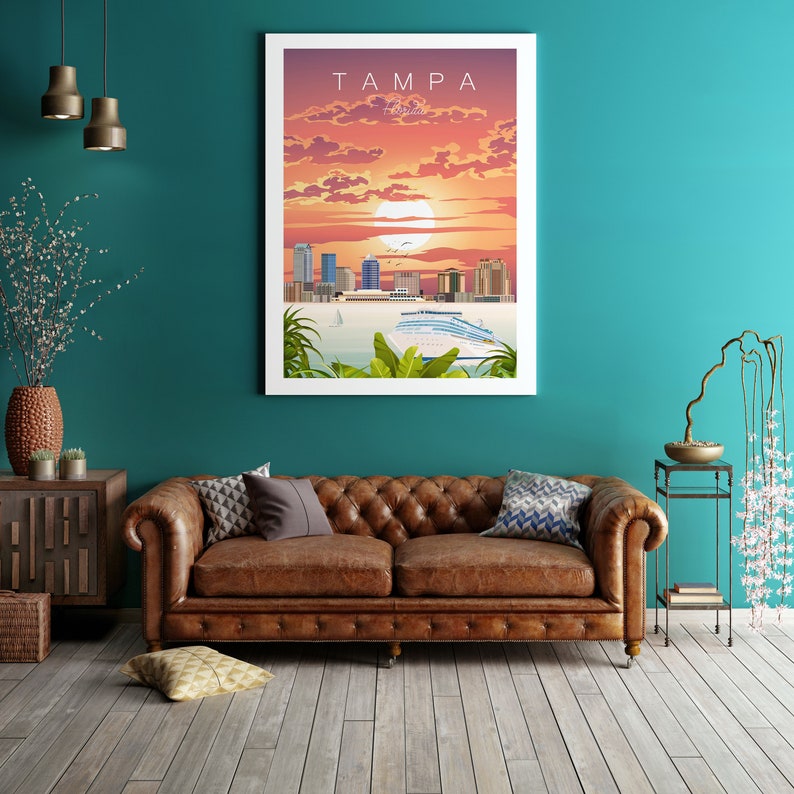 Tampa Travel Poster Florida Print - Etsy
