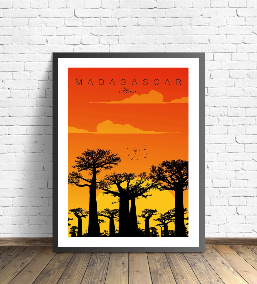 Madagascar Travel Poster , Africa Print , Baobabs Art Print - Etsy