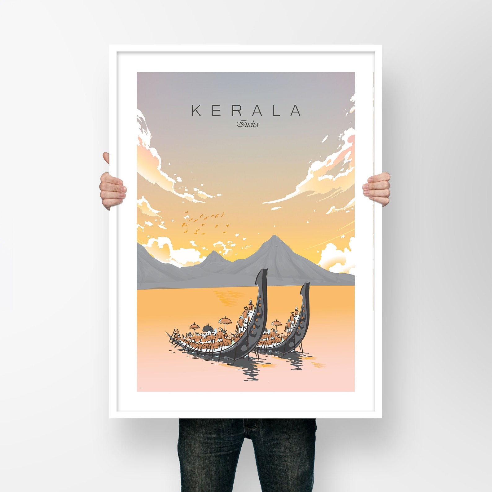 Kerala Poster India Print Travel Poster | Etsy