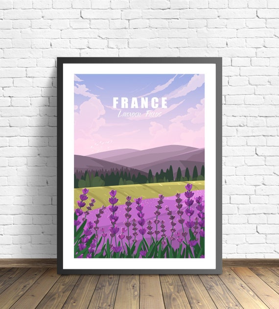 Lavender Field Print France Poster Provence Art Print | Etsy