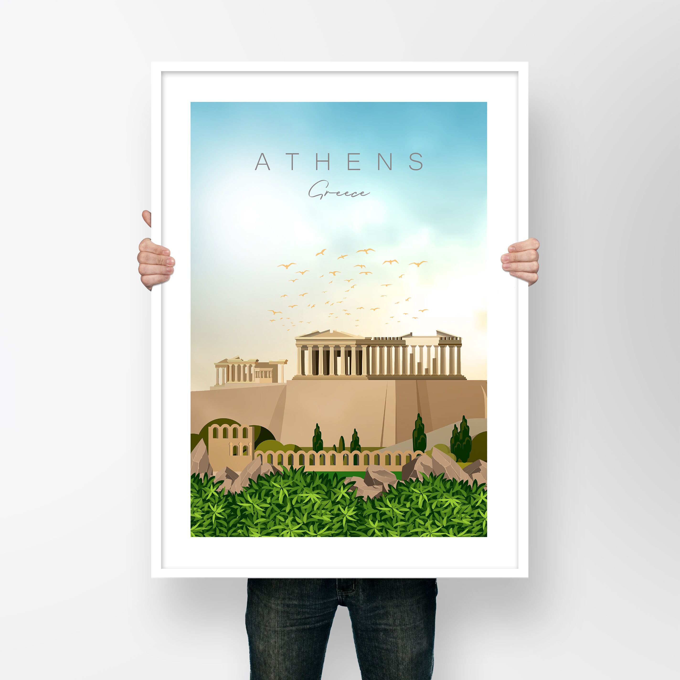 Athens Poster Greece Print Travel Poster - Etsy