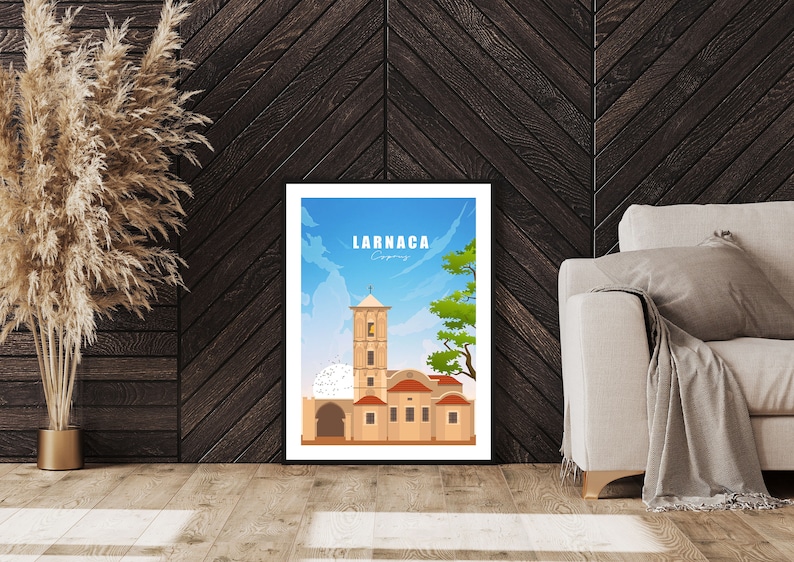 Larnaca Travel Poster Cyprus Print - Etsy