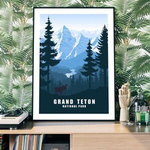 Grand Teton National Park Travel Print Wyoming Poster - Etsy