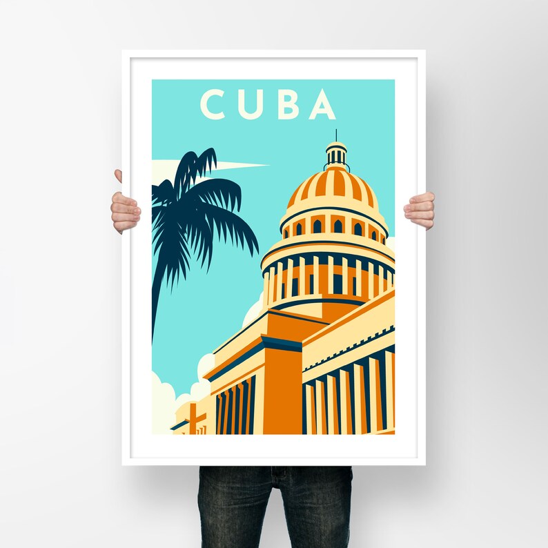 Cuba Travel Poster | Caribbean Print - Etsy