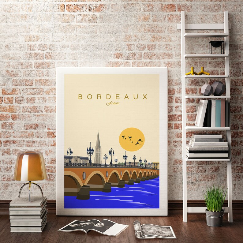 Bordeaux Travel Poster , Frence Print , Bordeaux Home Decor , Bordeaux ...