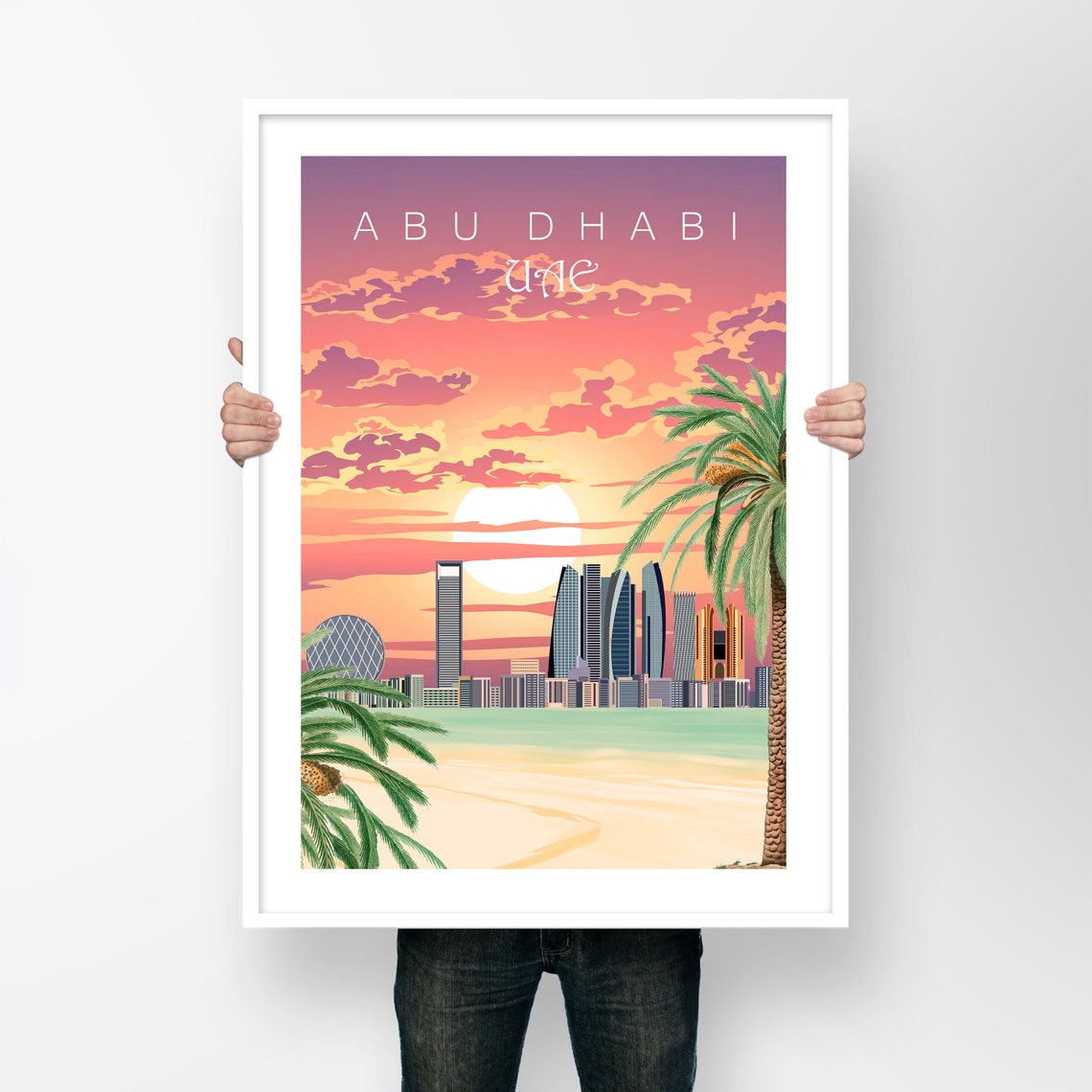 Abu Dhabi Travel Poster , UAE Art Print - Etsy