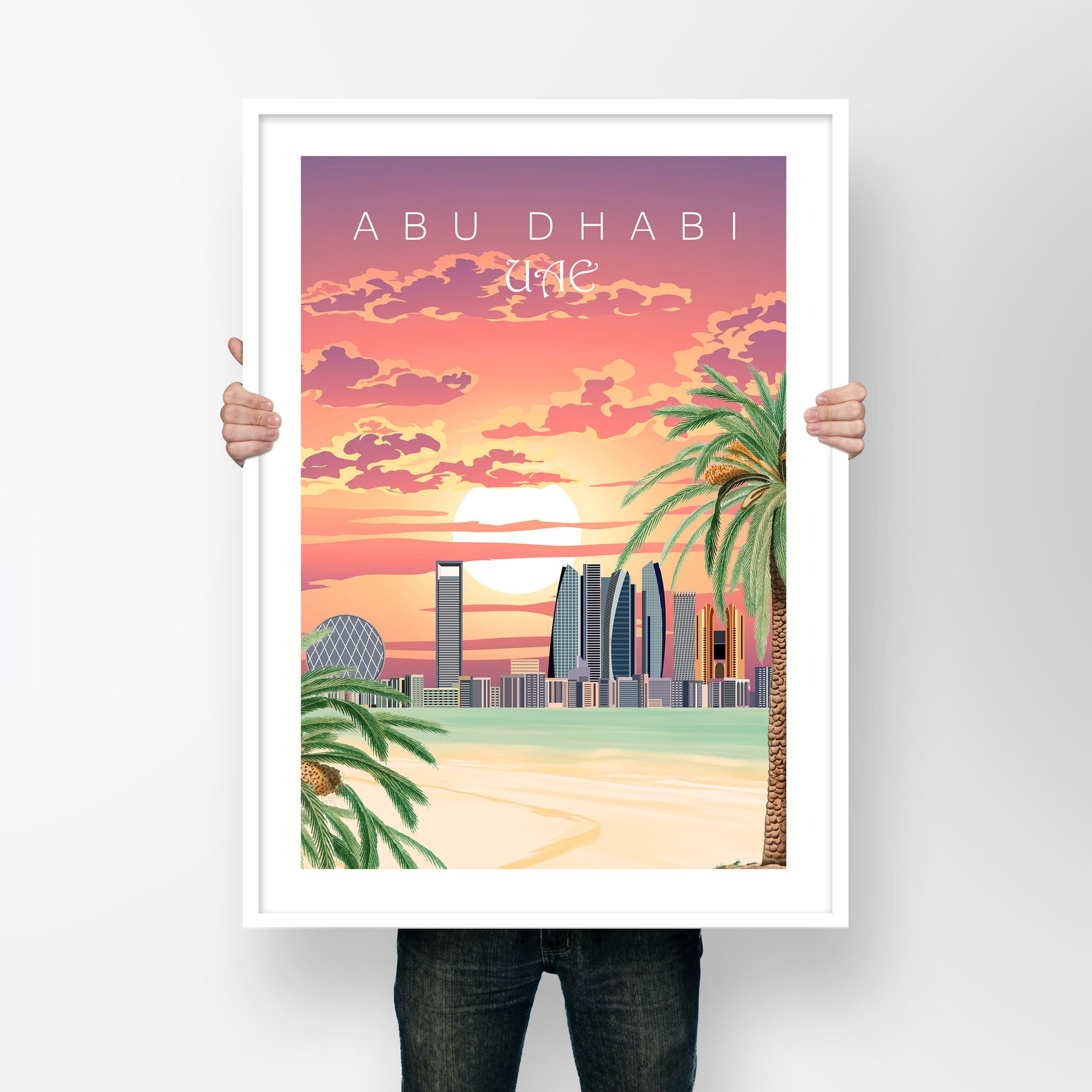 Abu Dhabi Travel Poster , UAE Art Print - Etsy