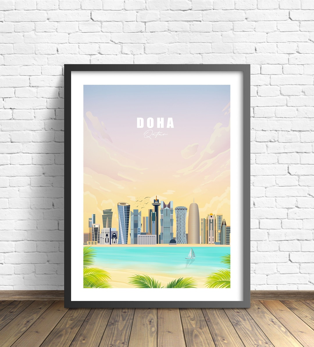 Doha Travel Poster | Qatar Art Print - Etsy