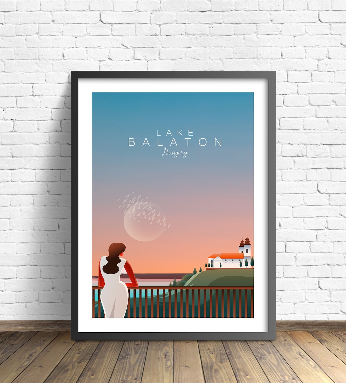 Lake Balaton Travel Poster Hungary Print - Etsy