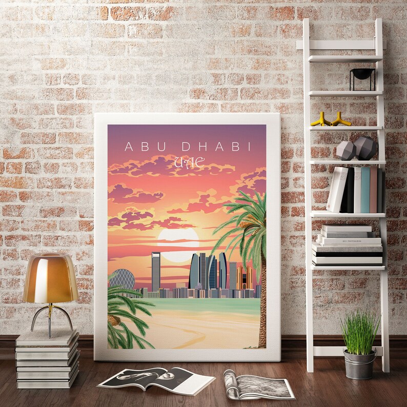 Abu Dhabi Travel Poster , UAE Art Print - Etsy