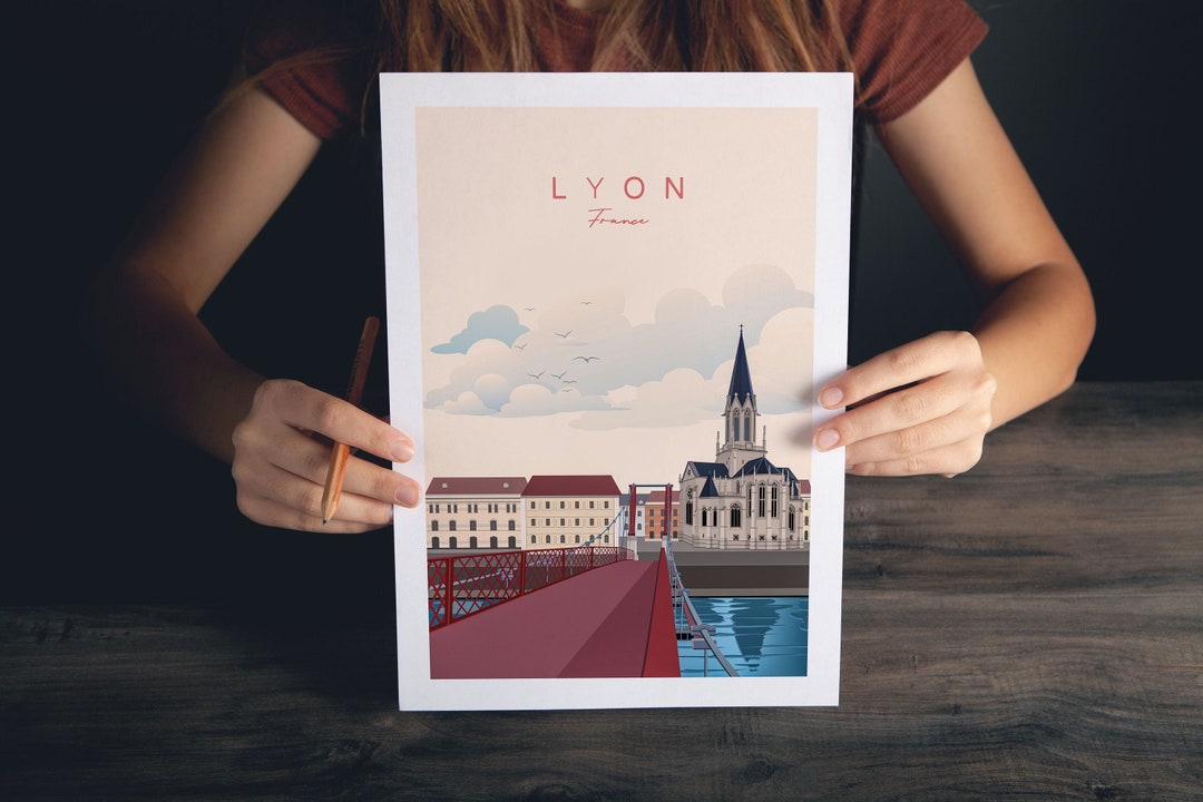 Lyon Poster | France Travel Print | Travel Poster - Etsy