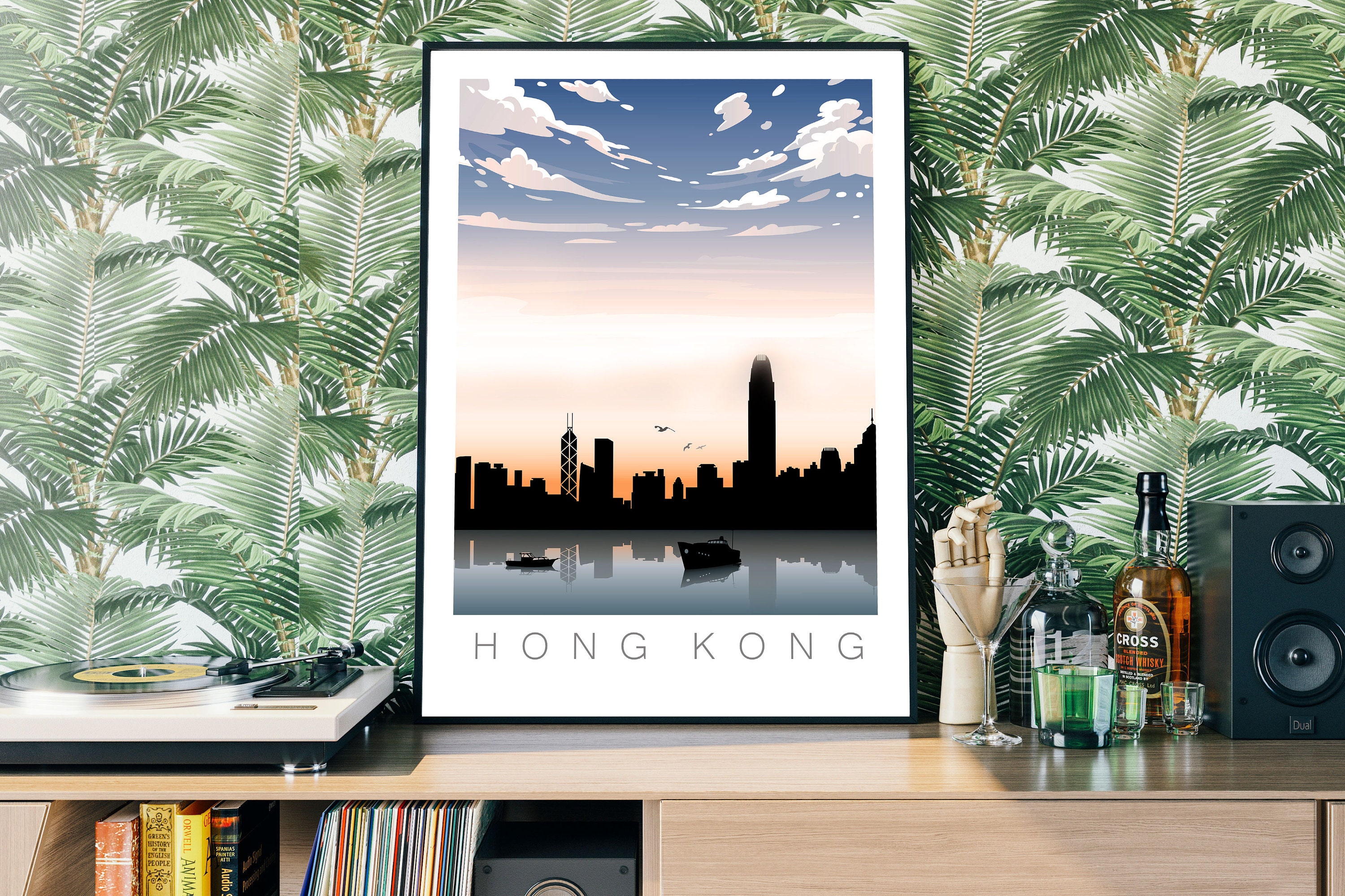 Hong Kong Travel Poster Hong Kong Art Print | Etsy