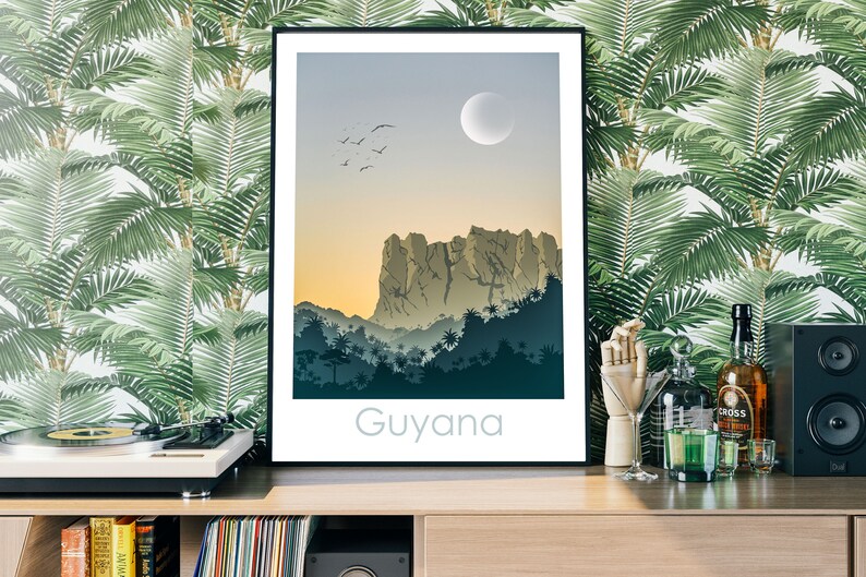 Guyana Travel Poster | Mount Roraima Print - Etsy