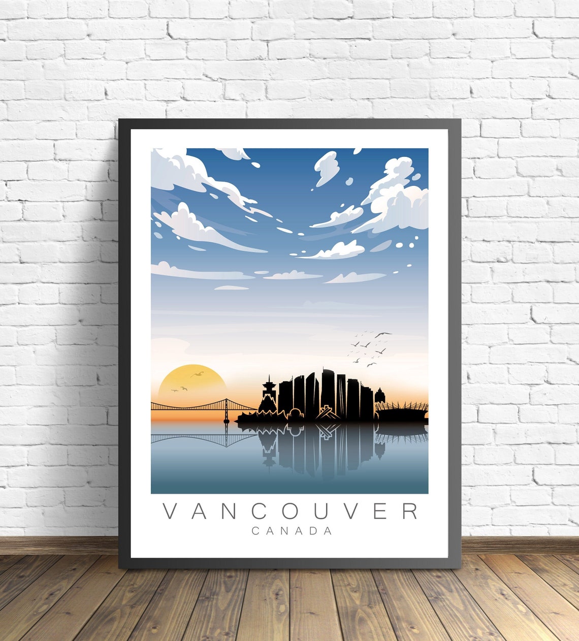 Vancouver Print Canada Poster Travel Poster - Etsy