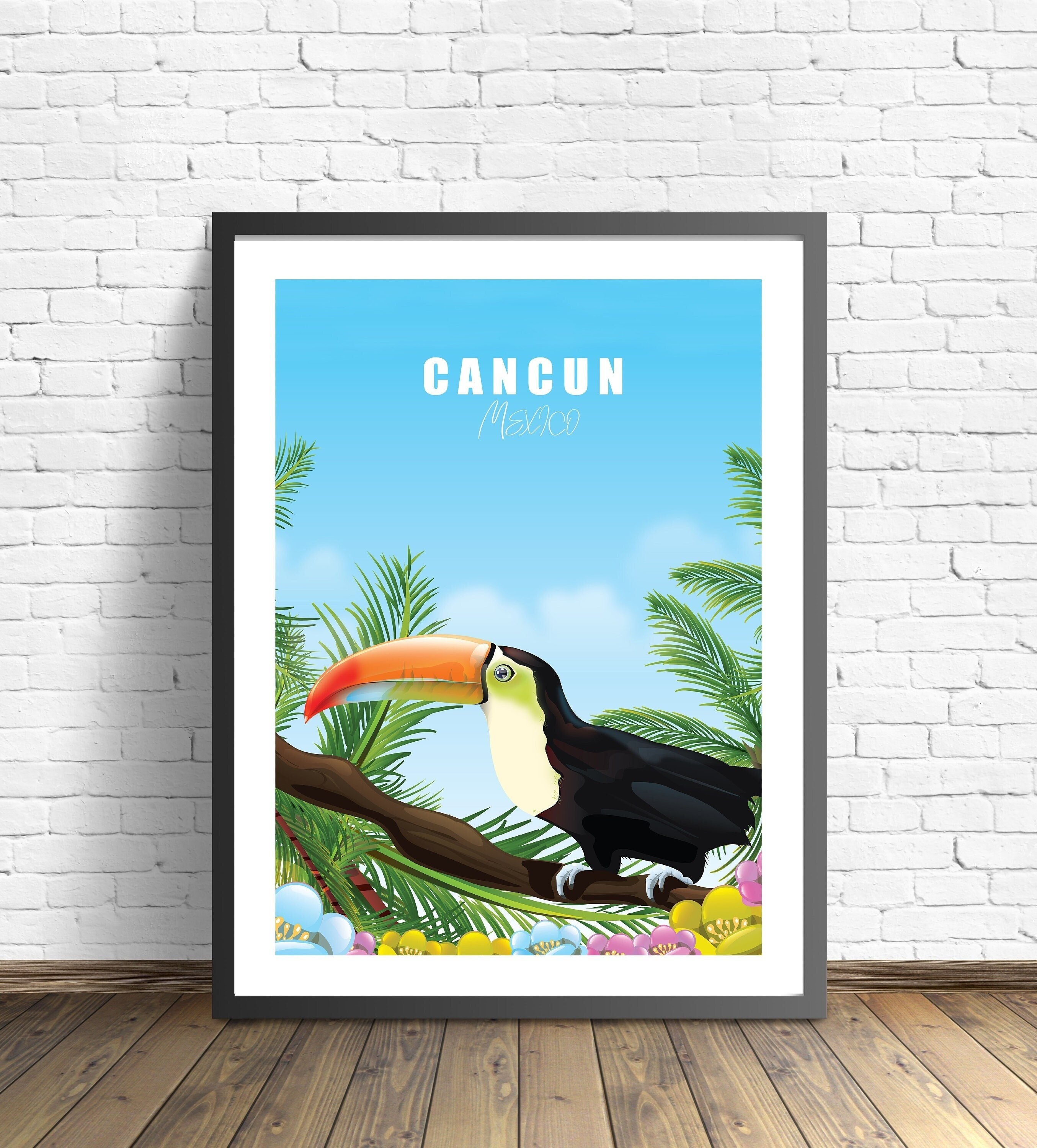 Cancun Print , Mexico Poster , Toucan Art Print - Etsy