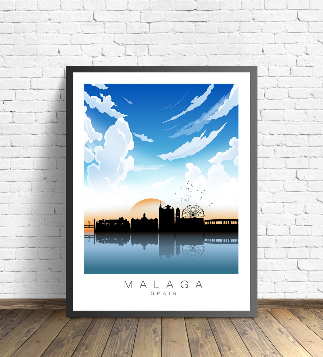 Malaga Print , Spain Poster | Travel Poster - Etsy