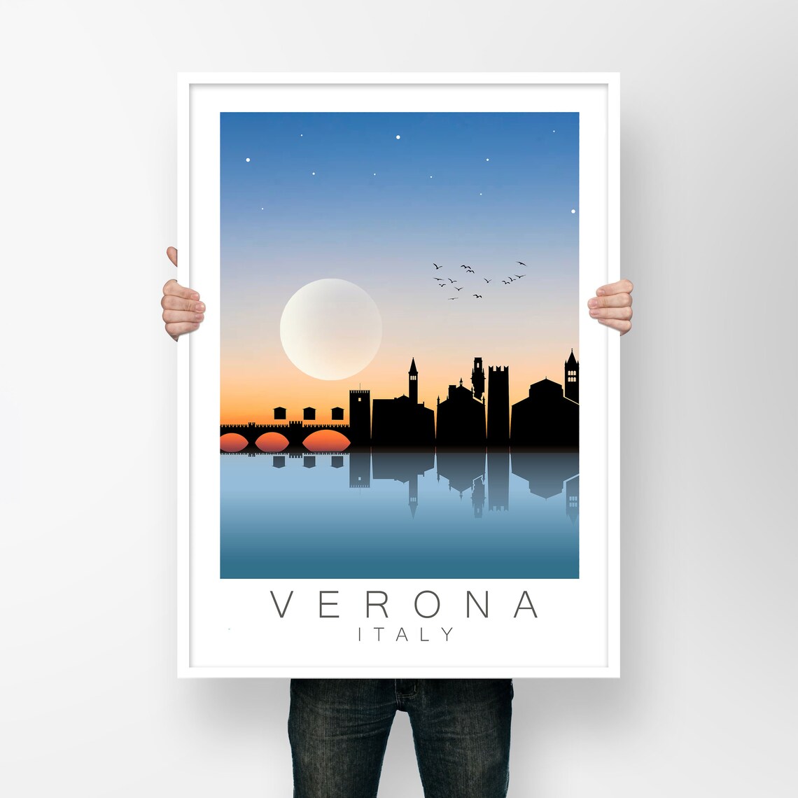 Verona Italy Travel Poster Art Print Verona Travel Print - Etsy