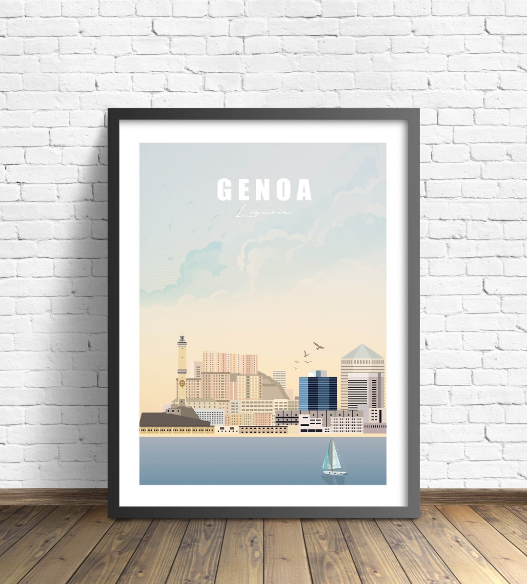 Genoa Poster , Italy Poster , Travel Poster - Etsy