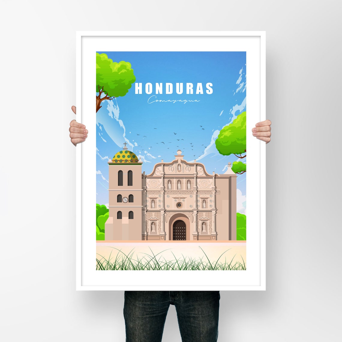 Honduras Print Comayagua Poster Travel Poster - Etsy