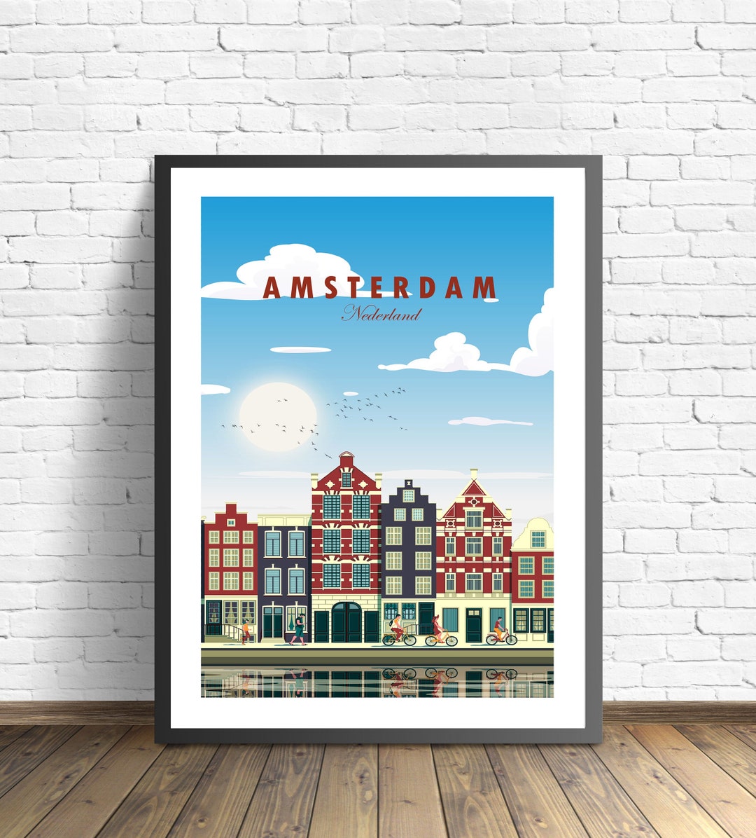 Amsterdam Poster | Nederland Print | Travel Poster - Etsy