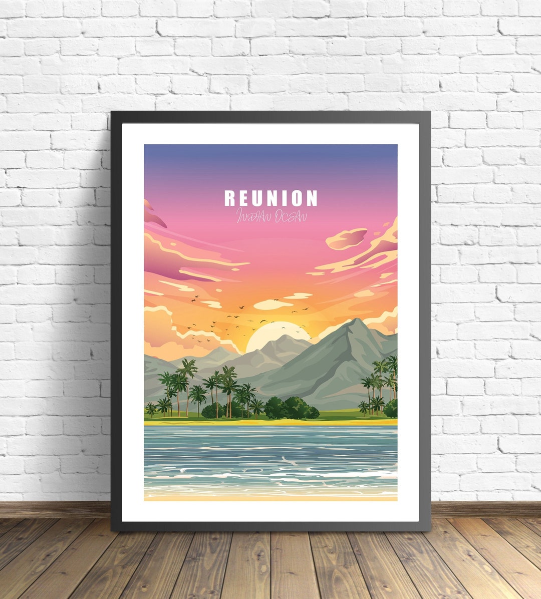 Reunion Island Print | Indian Ocean Poster | Travel Poster - Etsy