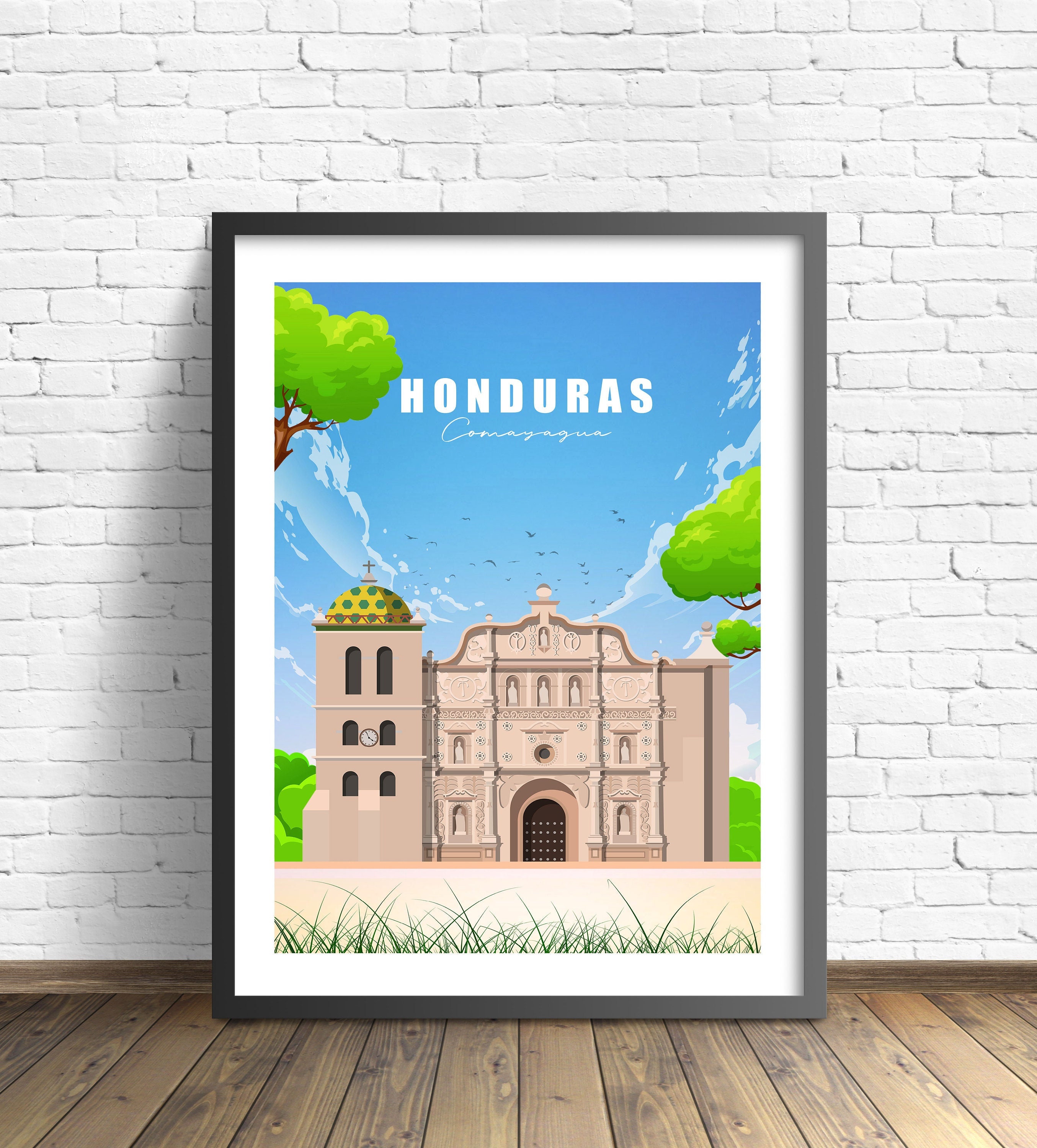 Honduras Print Comayagua Poster Travel Poster - Etsy