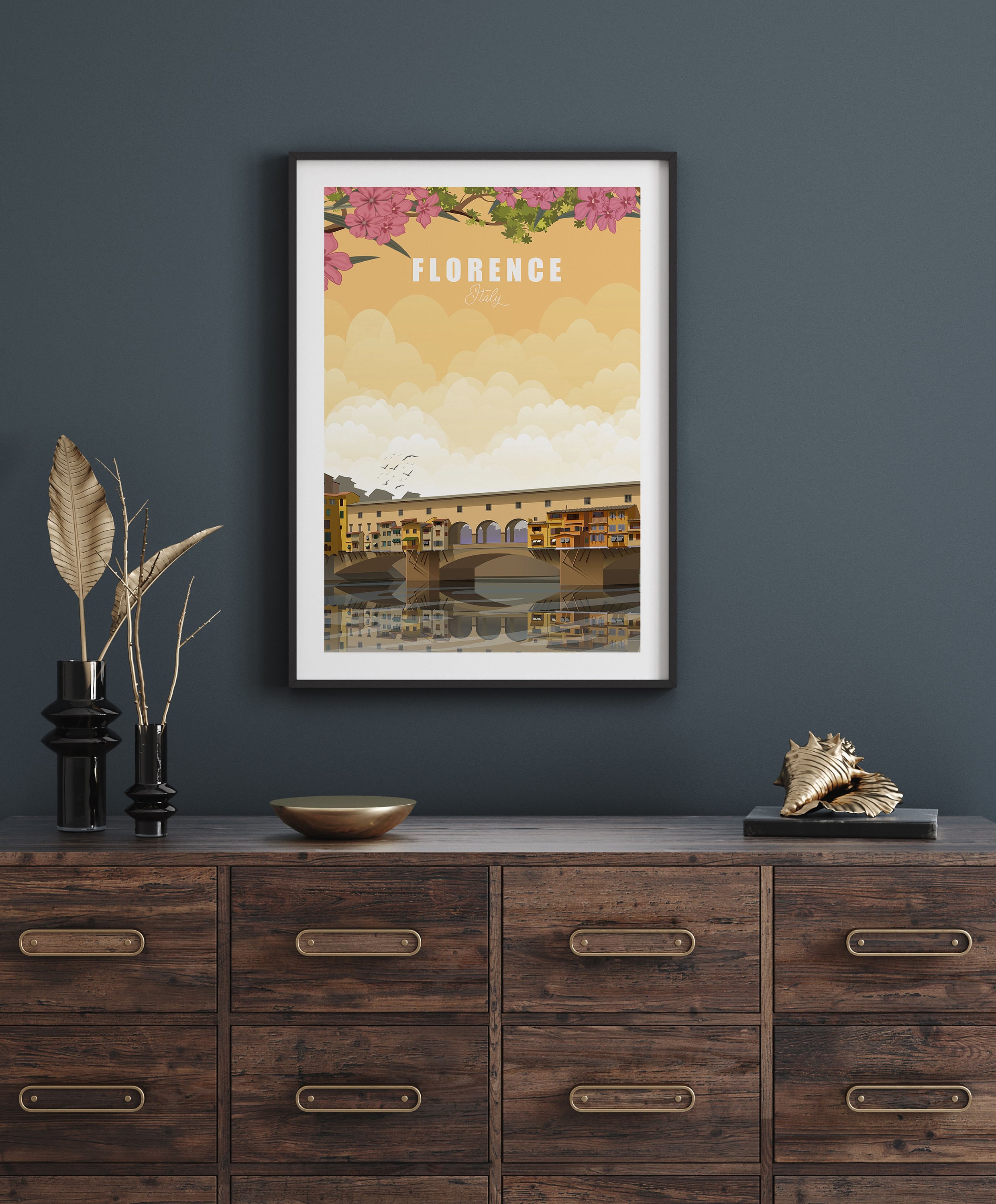 Florence Travel Poster Tuscany Art Print - Etsy