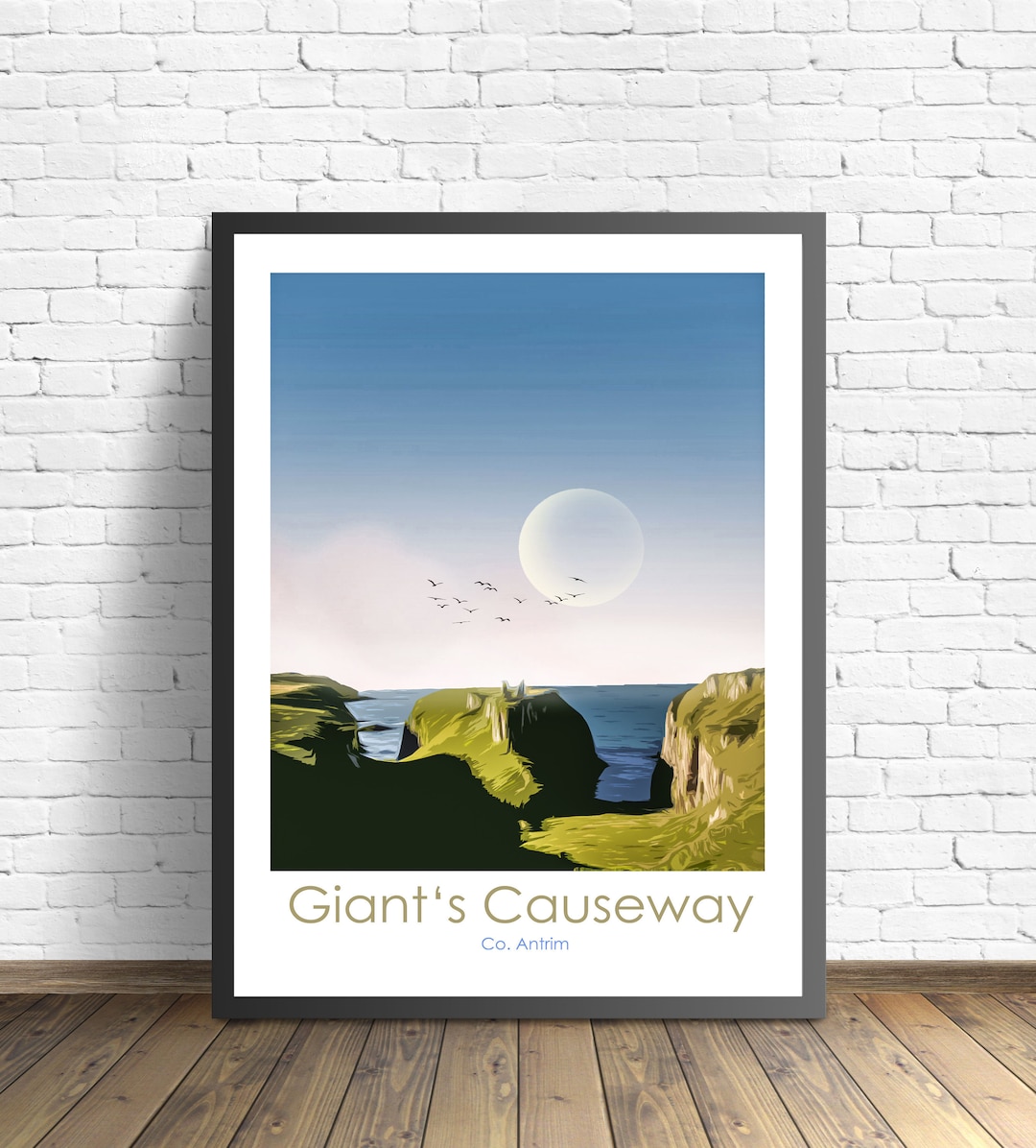 Giants Causeway Travel Poster, Northern Ireland Print - Etsy