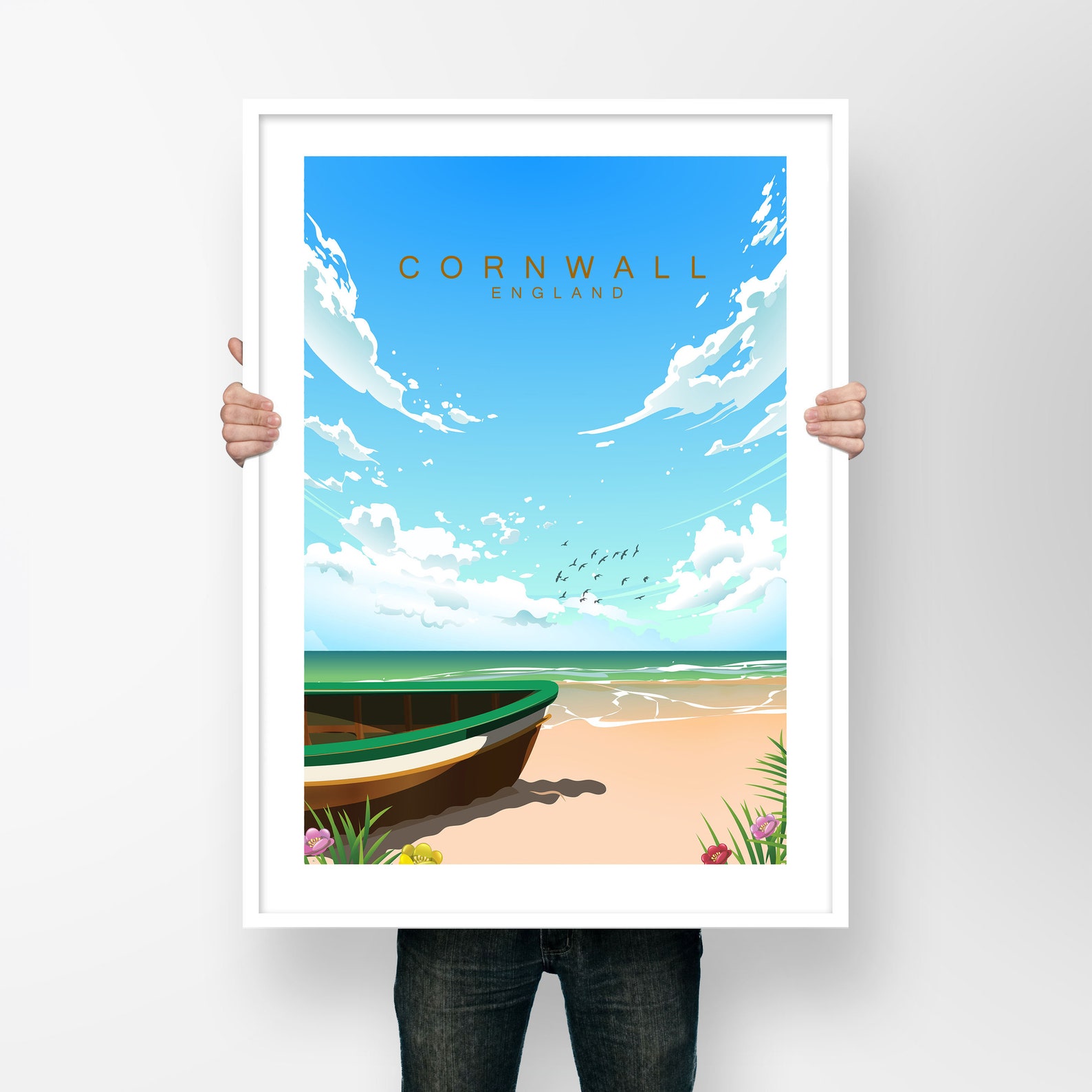 Cornwall Travel Poster , England Print - Etsy
